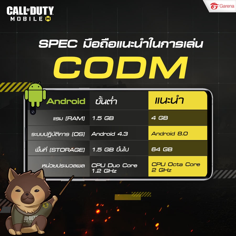 Spec มือถือแนะนำเกม Garena Call of Duty: Mobile!